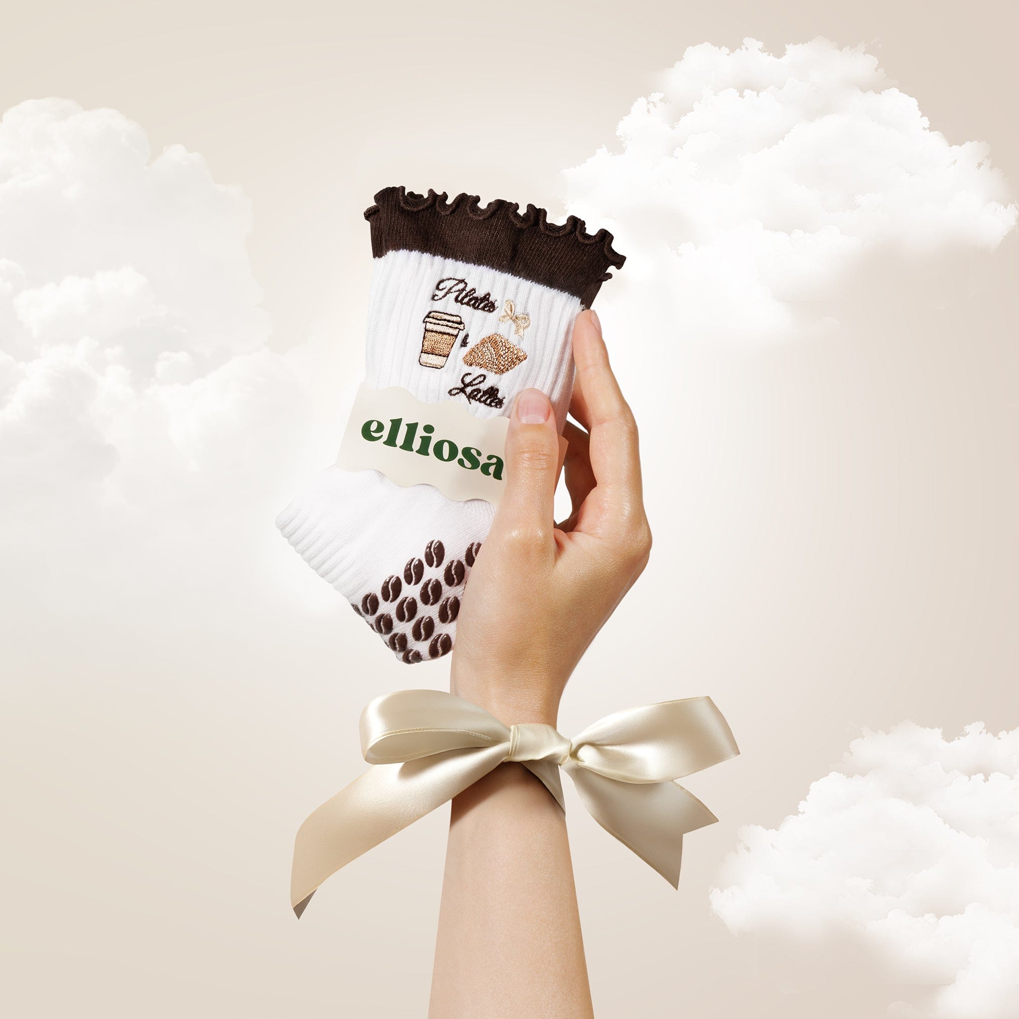Elliosa Pilates & Lattes Grip Socks | Non Slip Pilates Socks