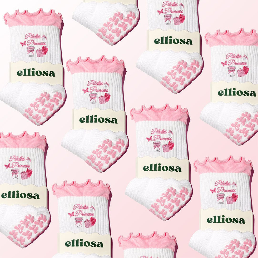 Elliosa Pilates Princess Grip Socks | Non Slip Pilates Socks